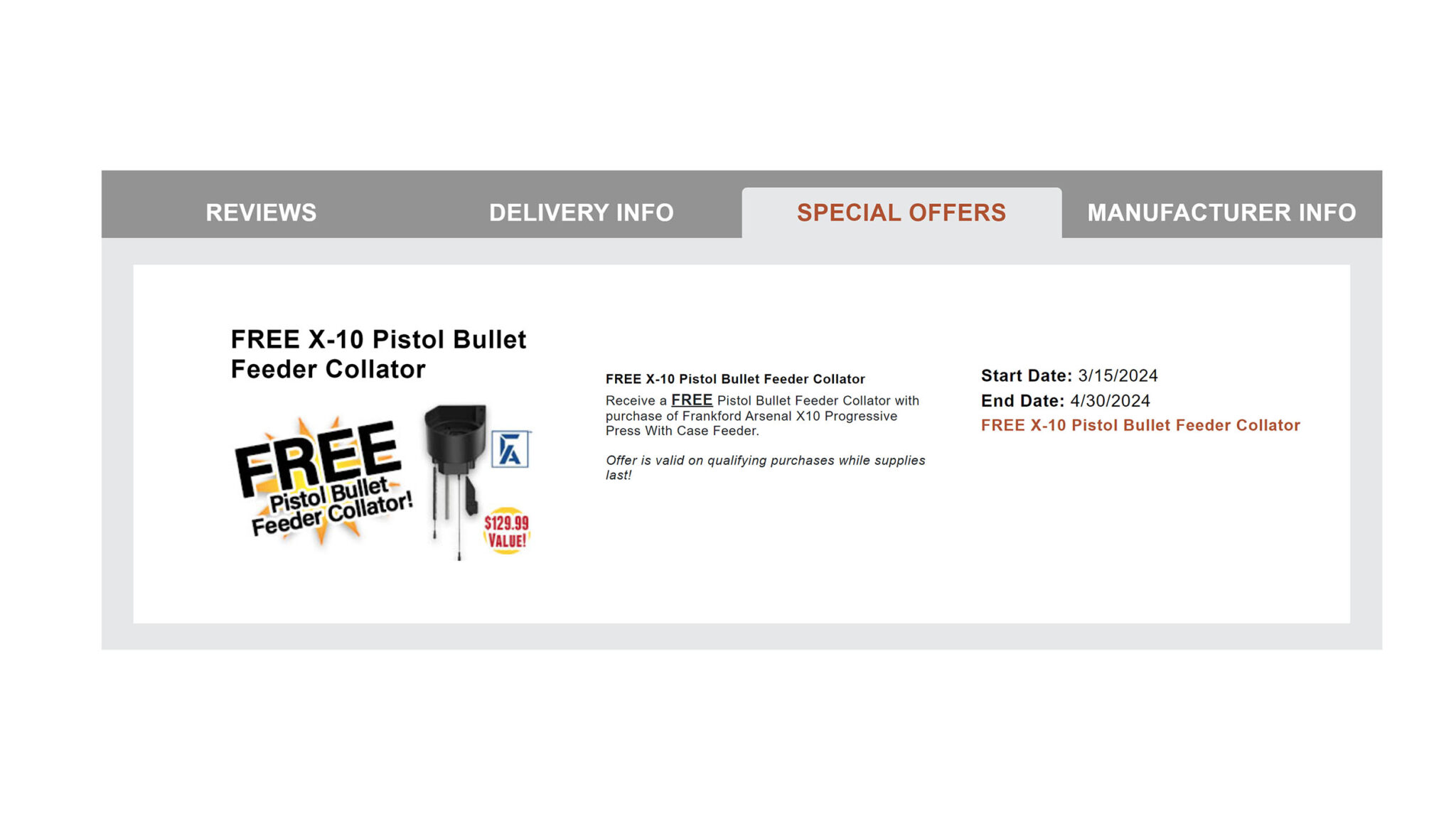 Deal Alert! Free Bullet Collator with X-10 Purchase at Midsouth ...