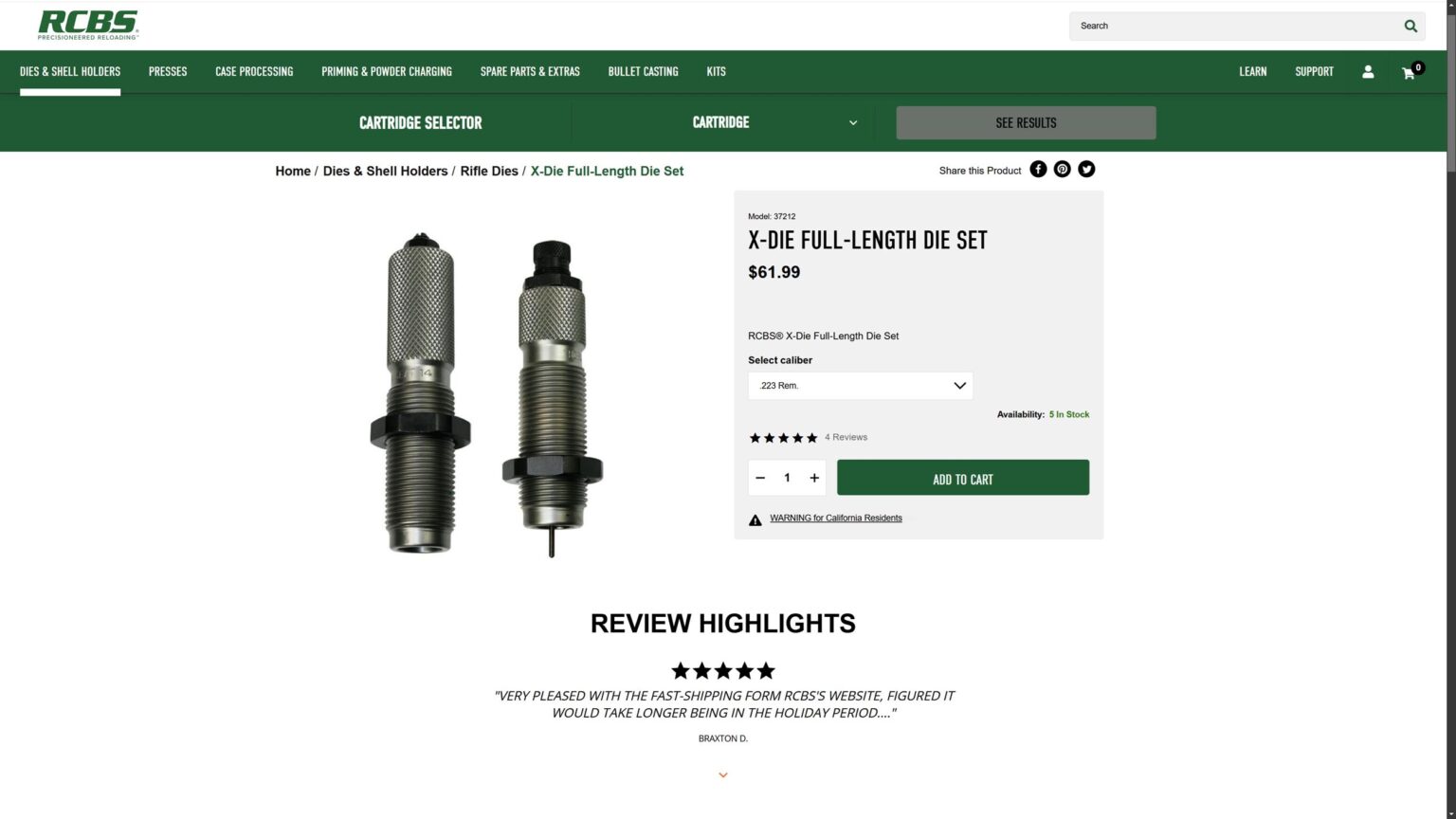 Selecting the Right Dies: RCBS Rifle Dies End-to-End – Ultimate Reloader