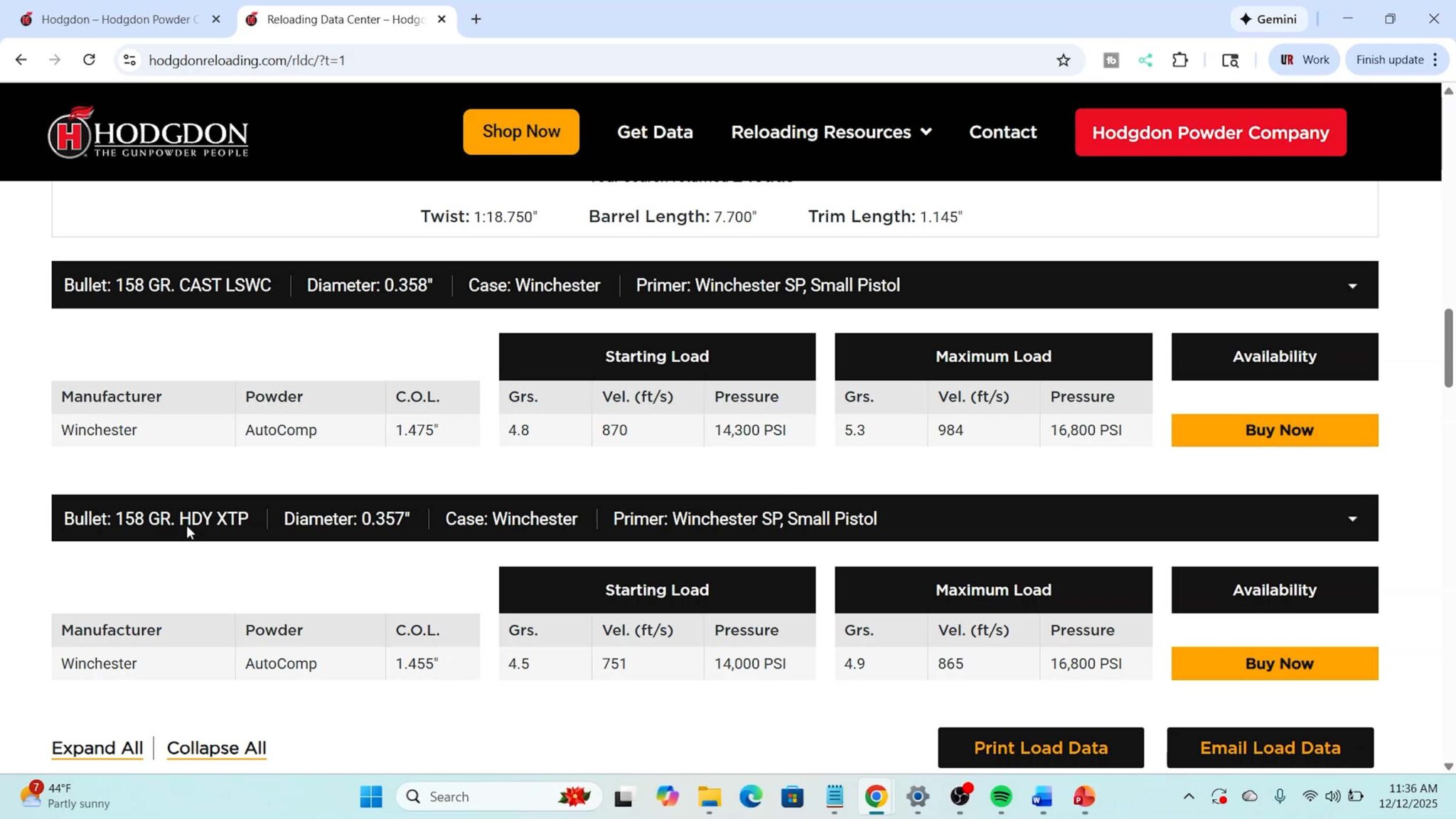 Hodgdon Load Data A-Z – Ultimate Reloader